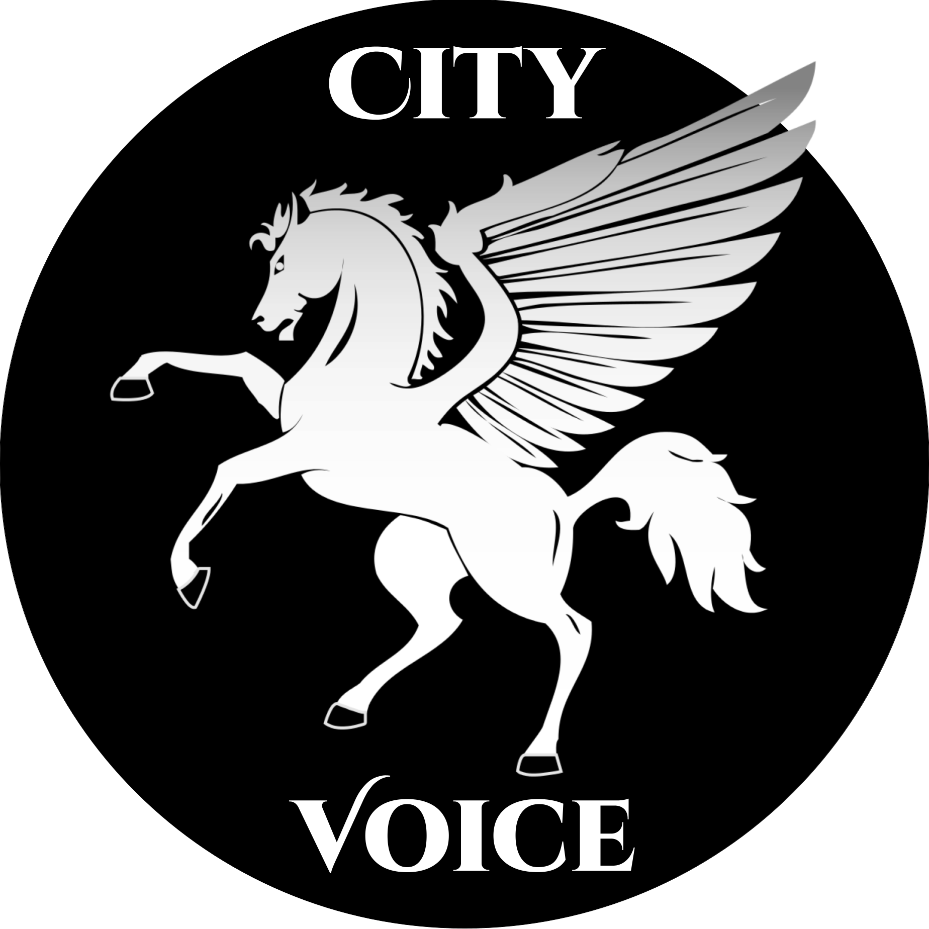 City Voice pegasus logo black (1) – The City Voice